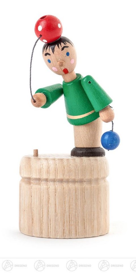 Dregeno Erzgebirge Tierfigur Wackelfigur Wackelfigur Ballspieler Höhe