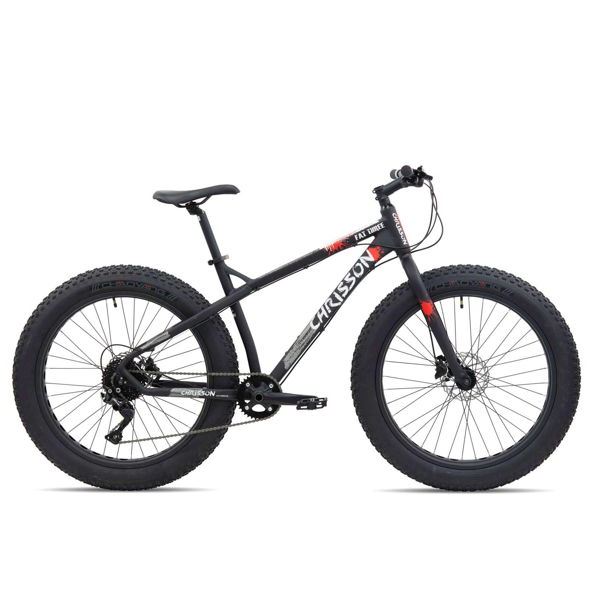 Chrisson Fatbike Fat Three, 9 Gang Shimano Alivio SGS Shadow M3100 Schaltwerk, Kettenschaltung ...