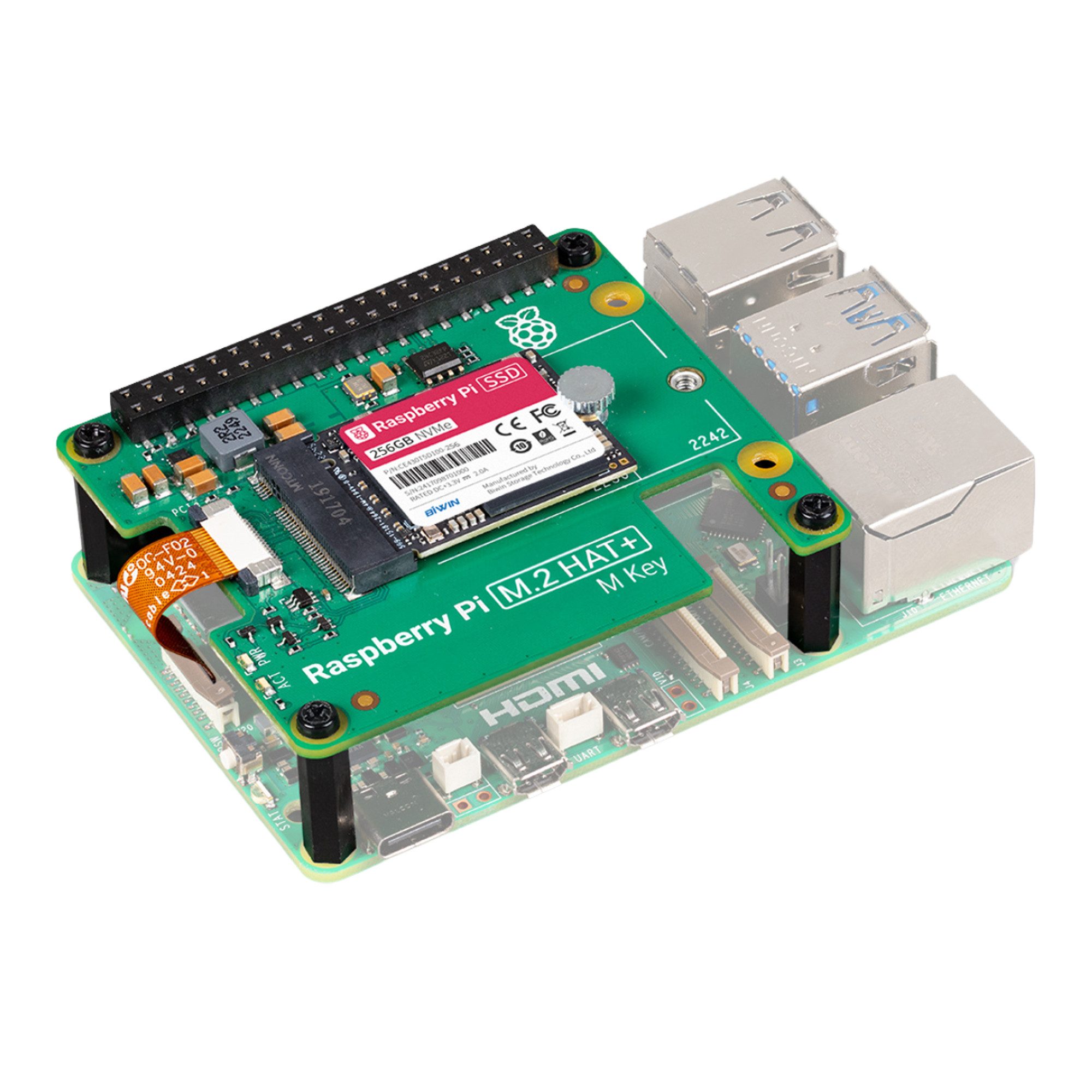 Raspberry Pi Foundation Raspberry Pi SSD Kit für Raspberry Pi 5, 256GB Speicherkarte