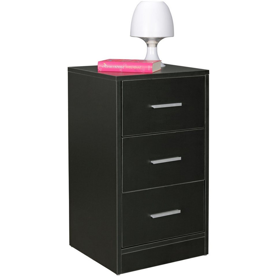 Wohnling Nachtkonsole Wl5154 Nachttisch Mit 3 Schubladen Schwarz 37