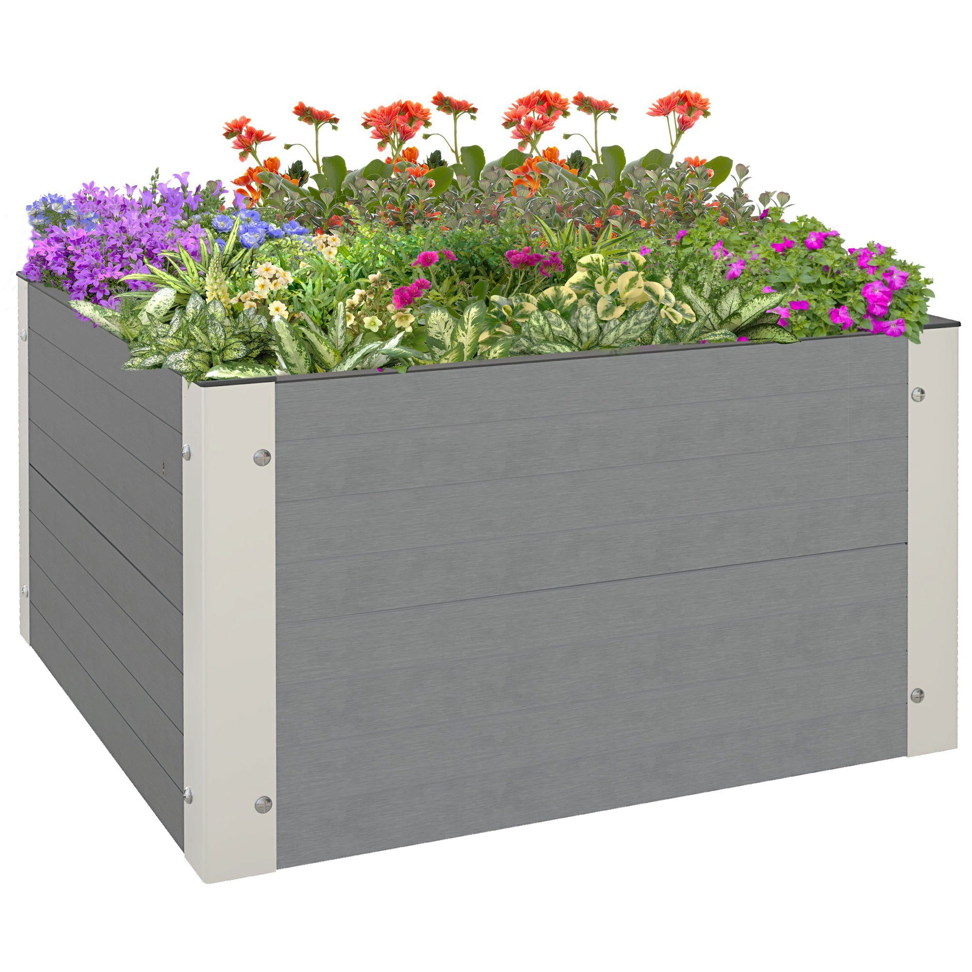 Outsunny Hochbeet Blumenkasten Pflanzkasten Mit Offenem Boden