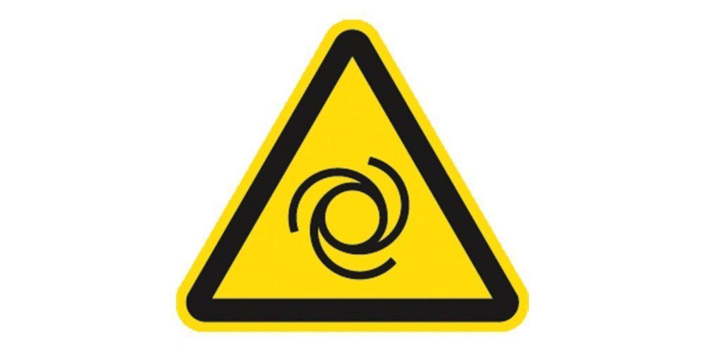 König Werbeanlagen Hinweisschild Warnung vor automatischem Anlauf, Symbolschild, ISO 7010