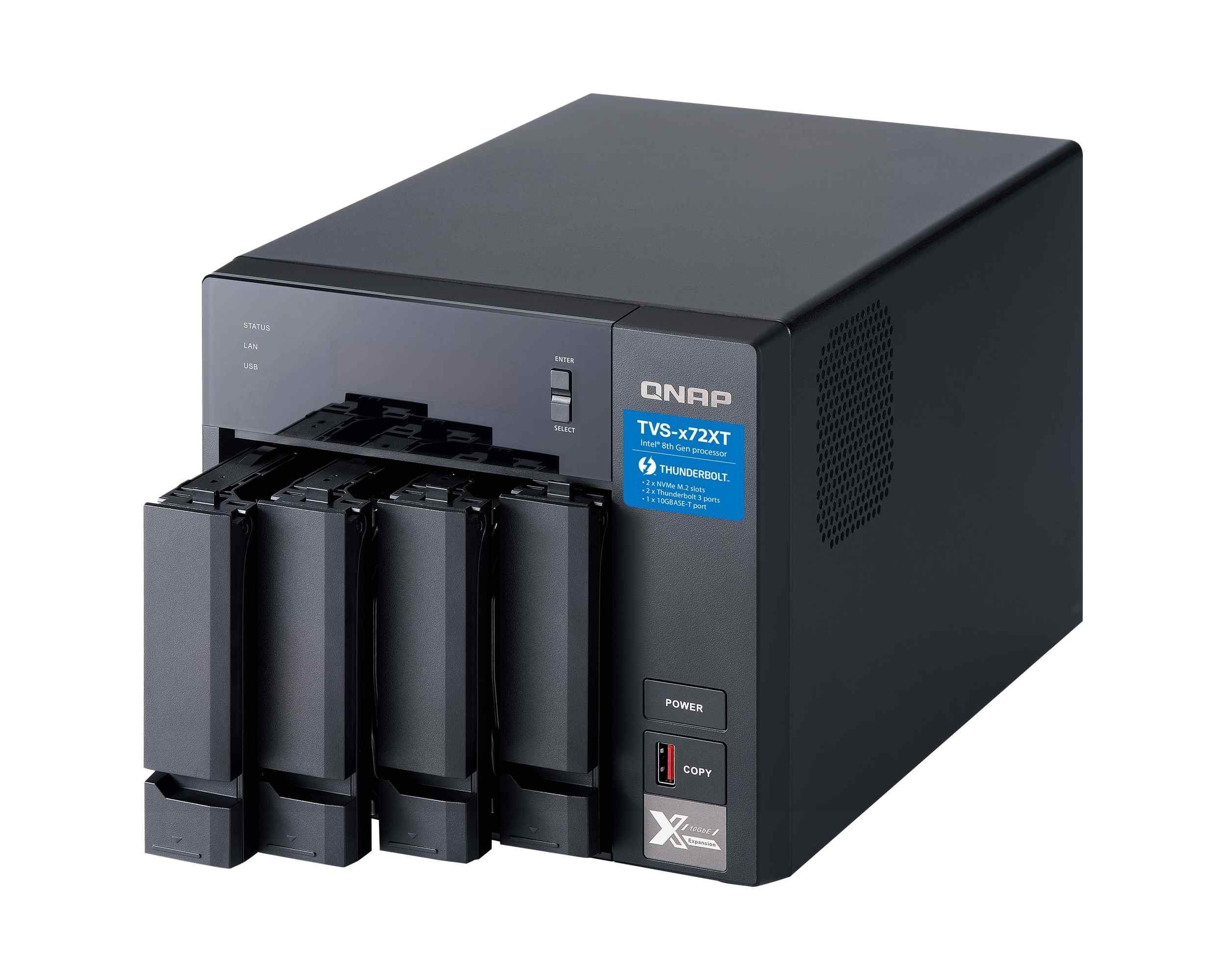 QNAP NAS/4-Bay NAS, Intel® Core" i3-8100T 4-core 3.1 GHz Processor 4GB ...
