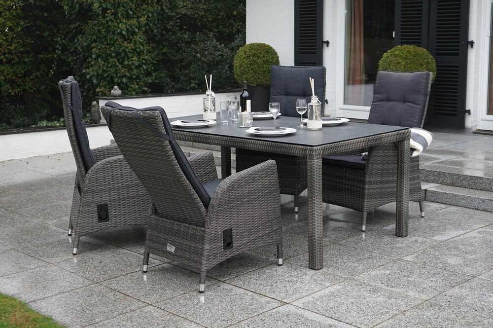 Ploß Garten-Essgruppe Rocking, aus widerstandsfähigem Polyrattan