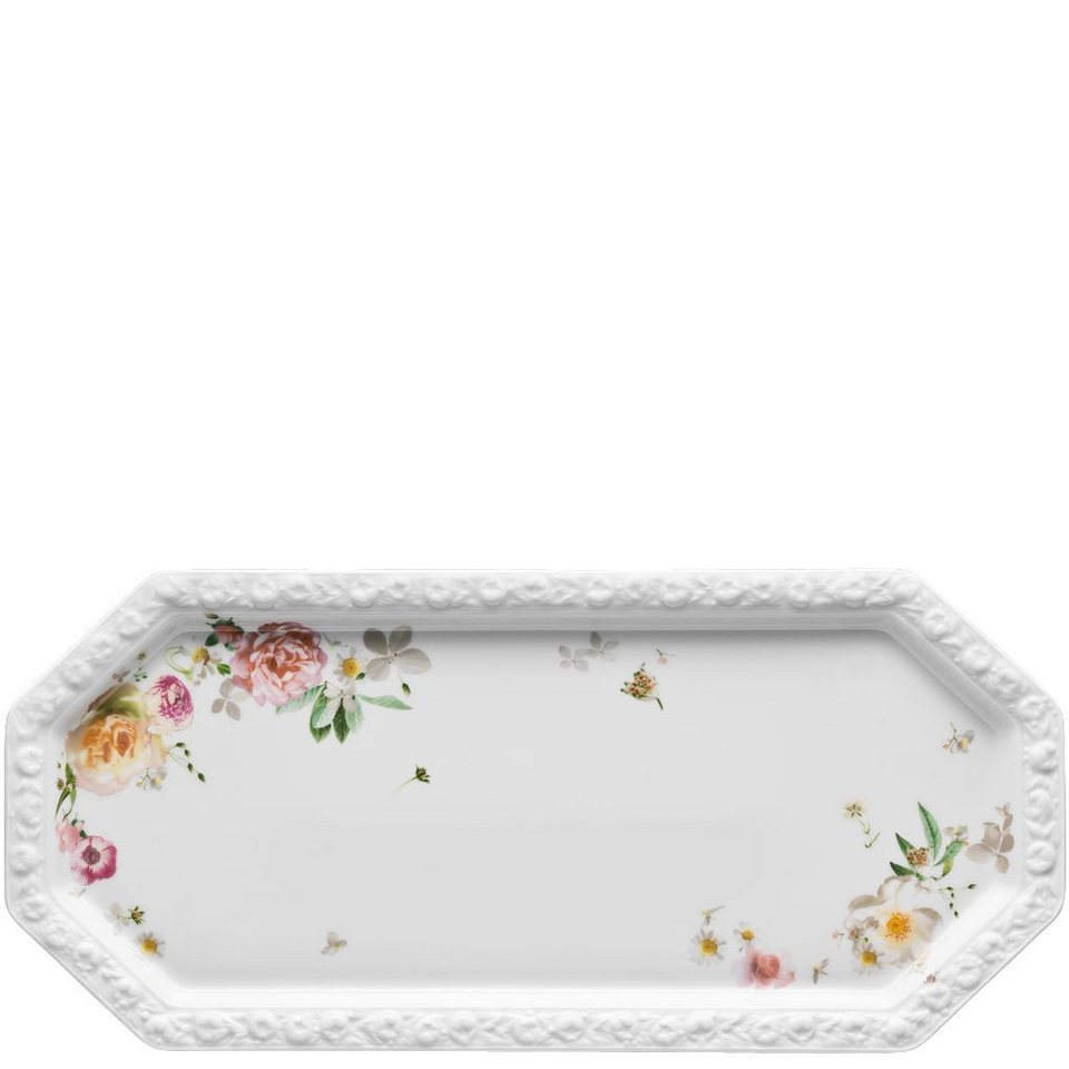 Rosenthal Kuchenplatte Maria Pink Rose Kuchenplatte Rechteckig Porzellan
