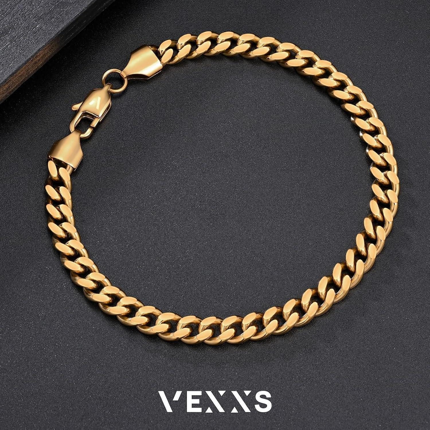 LuxusKollektion Schmuckset Armband Herren Panzerkette Cuban 18 Karat ...