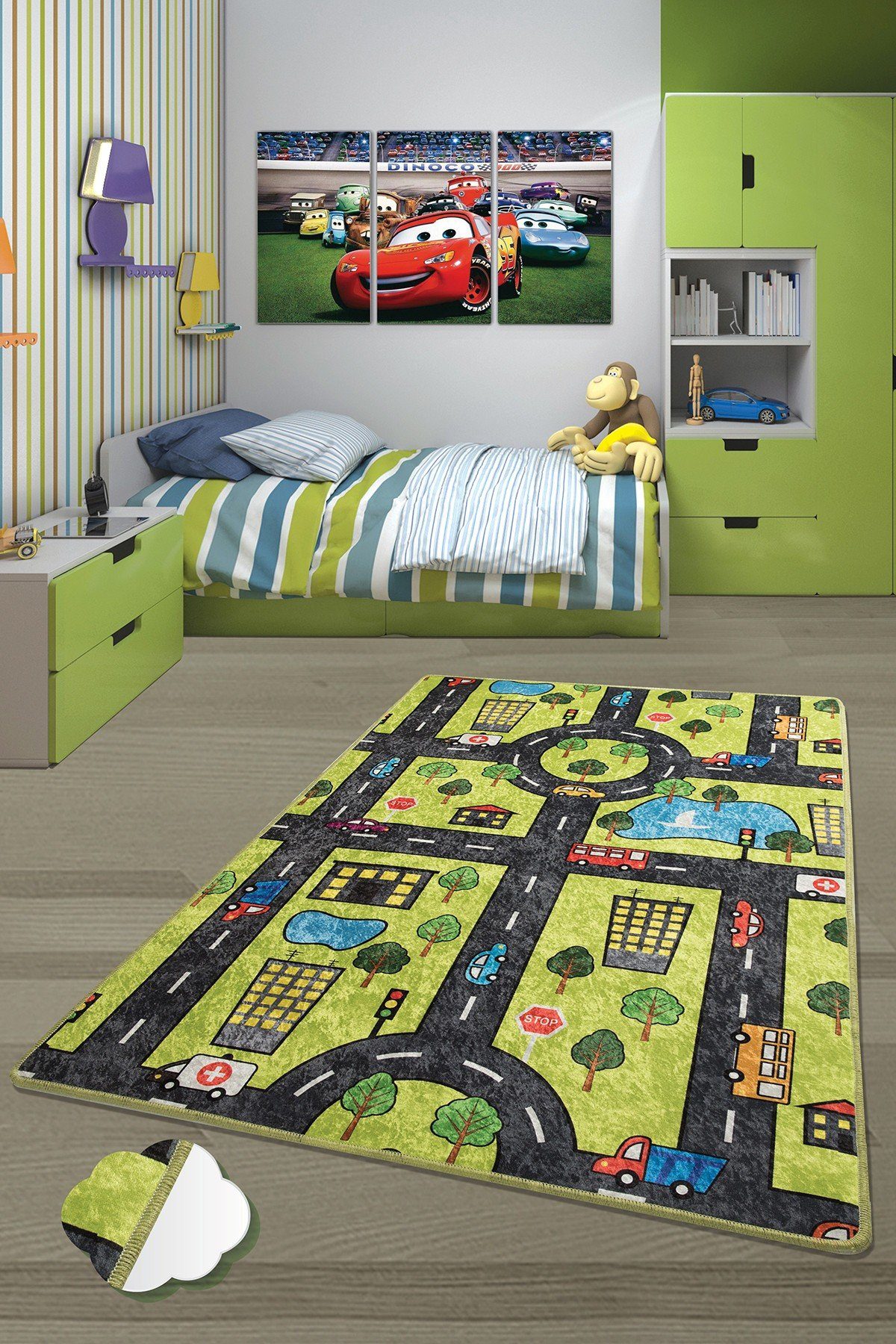 Teppich Green City Chl Bunt 140 X 190 Cm 100 Samtstoff Conceptum