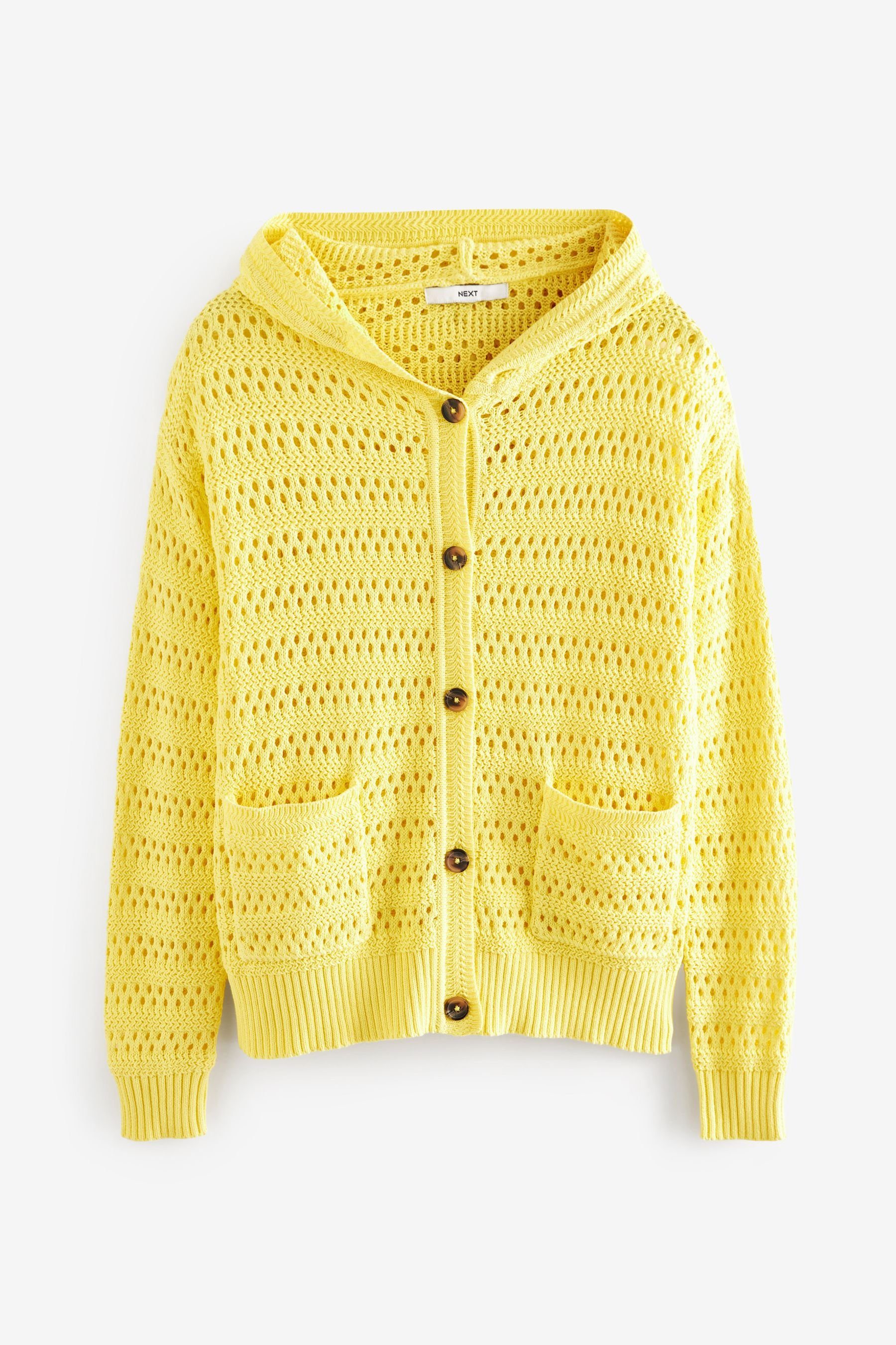 Next Strickjacke Geknöpfte Strickjacke Mit Muster Und Kapuze 1 Tlg