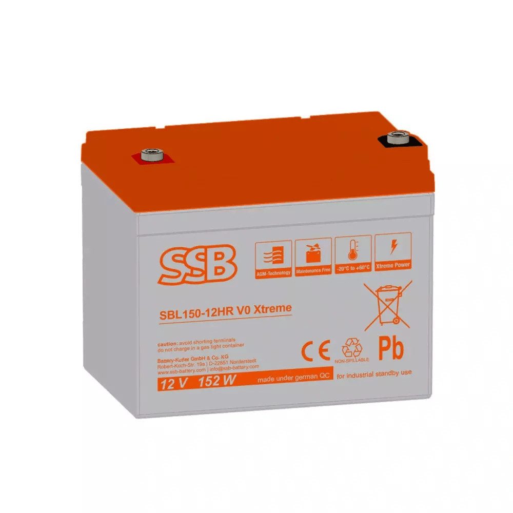 SSB Battery SSB Blei Akku SBL120-12i(sh) AGM M8 Schraubanschluss 12V 120Ah Bleiakkus, SSB ...