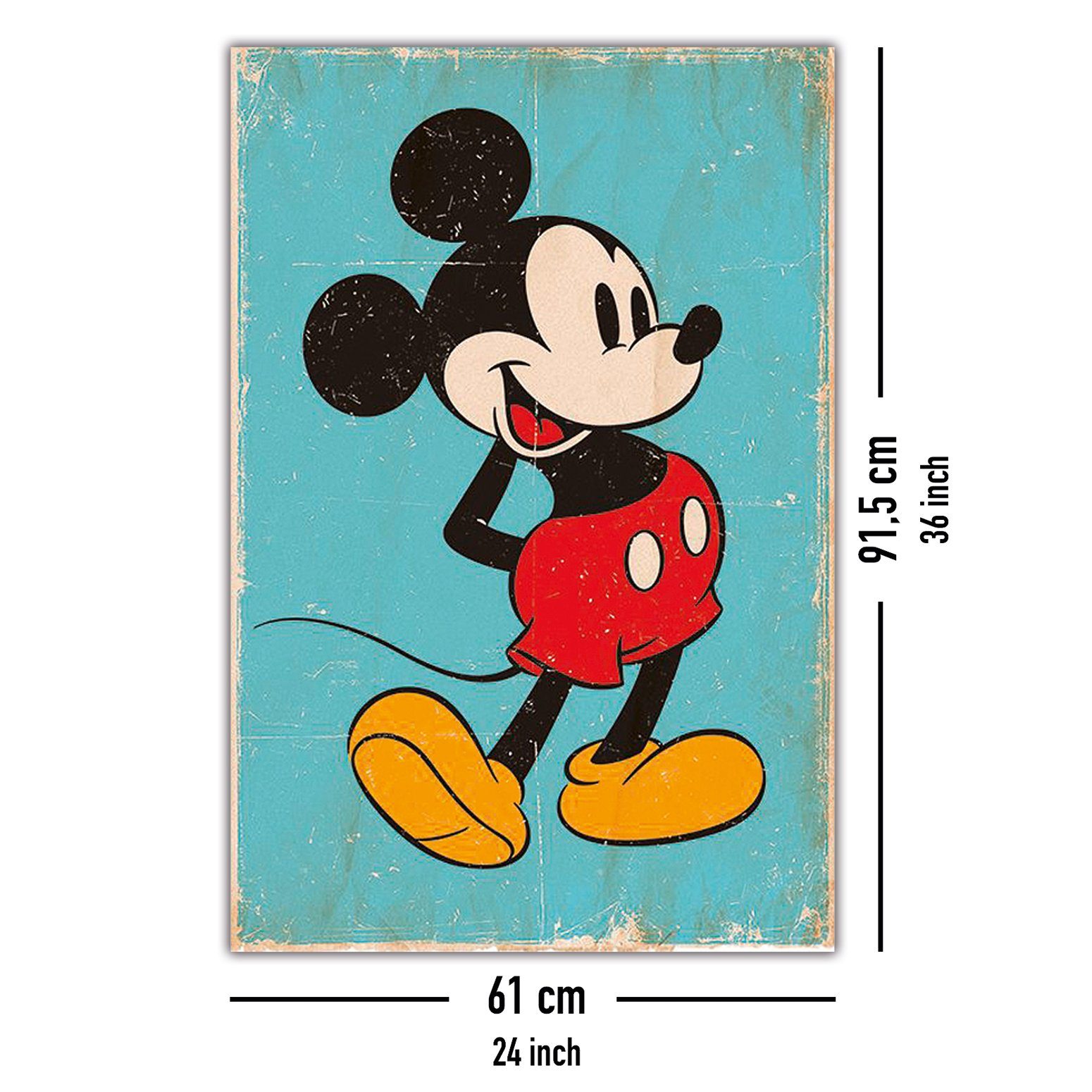 PYRAMID Poster Mickey Mouse Poster Retro Blue 61 x 91,5 cm, Print