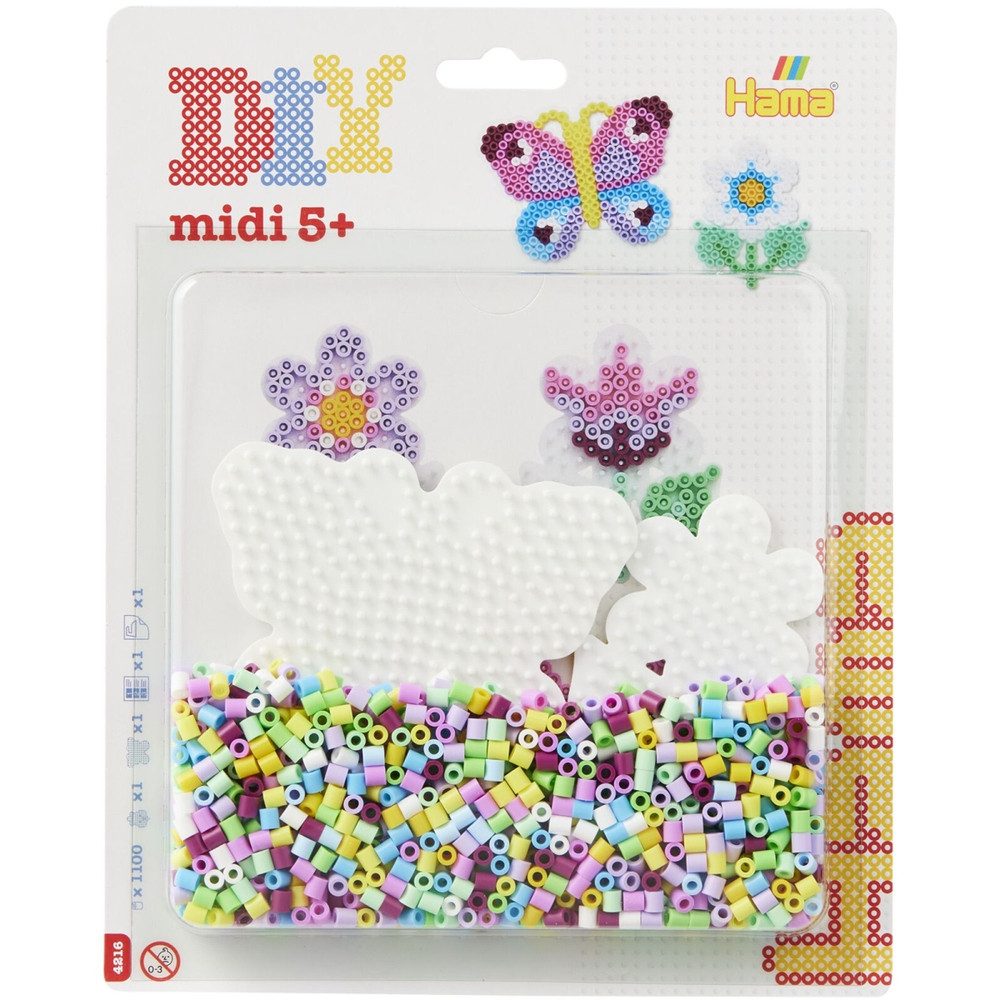 Hama Perlen Bügelperlen Hama - Bügelperlenset Schmetterling/Blume - ca ...