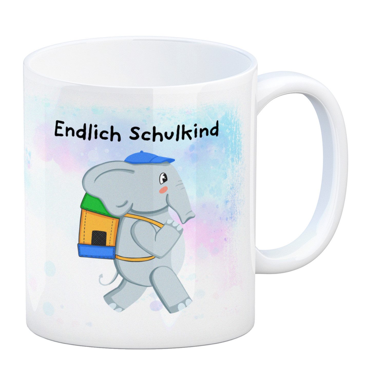 speecheese Tasse Endlich Schulkind Elefant Kaffeebecher für die Einschulung