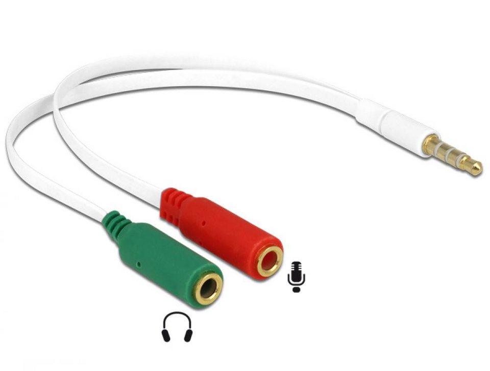 Delock Headset Adapterkabel 4 poliger 3,5mm Klinkenstecker - 2x 3,5mm ... Delock Headset Adapterkabel 4 poliger 3,5mm Klinkenstecker - 2x 3,5mm ...