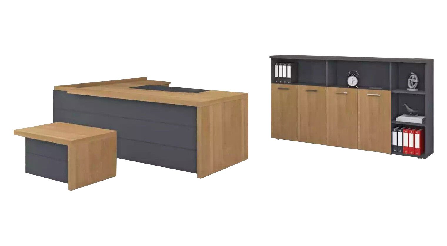 Jvmoebel Eckschreibtisch Arbeitszimmer Garnitur Schreibtisch Schränke