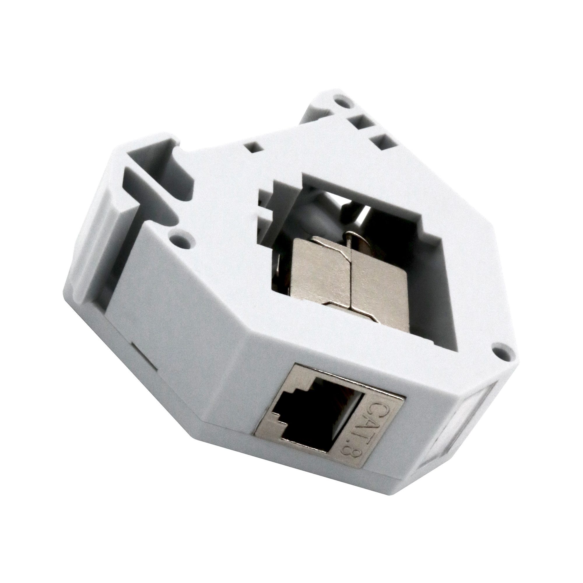 ARLI 12x Keystone CAT8.1 RJ45 Buchse inkl. Hutschienenadapter Set ...