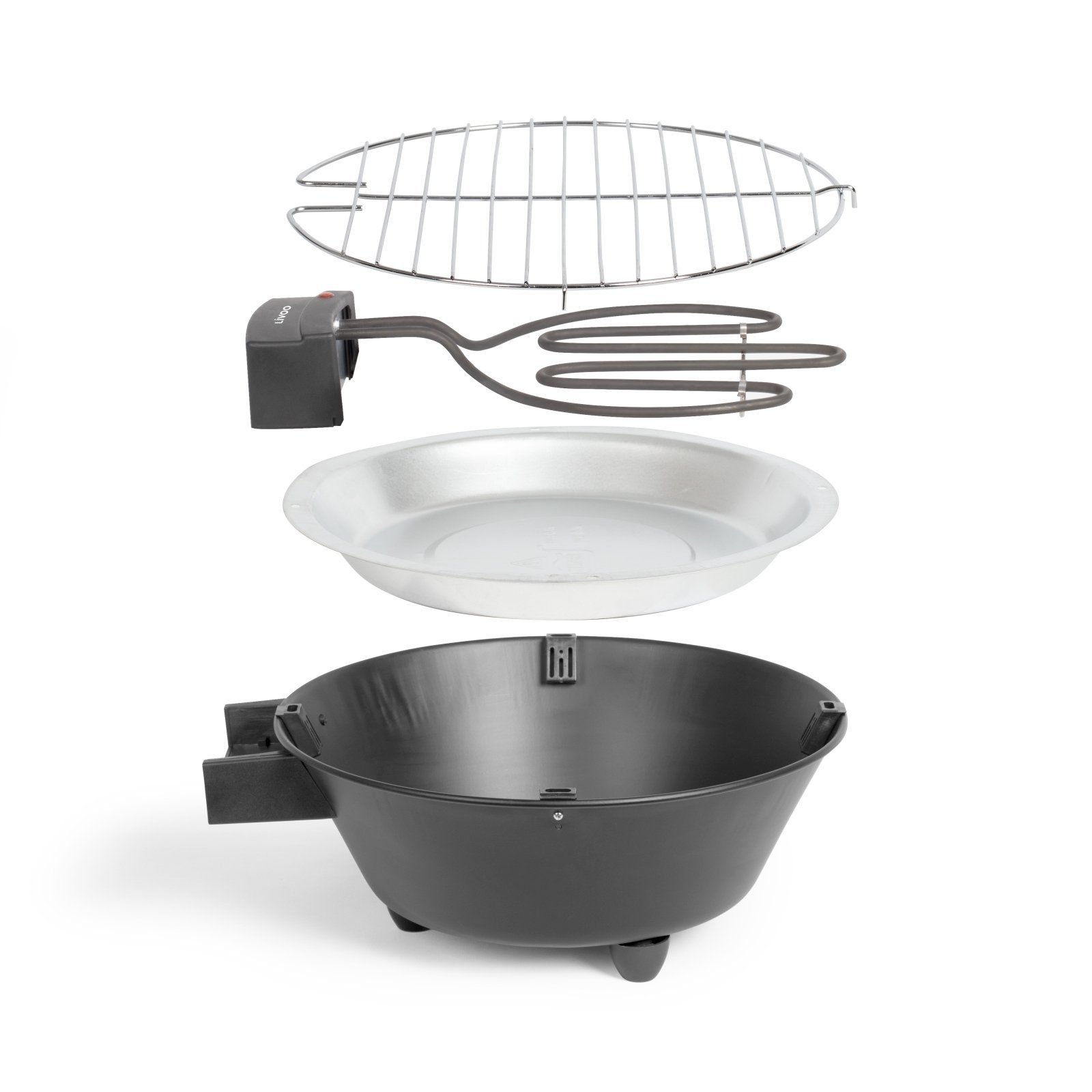 LIVOO Tischgrill LIVOO Elektrogrill Balkon Tischgrill elektrisch rund ...