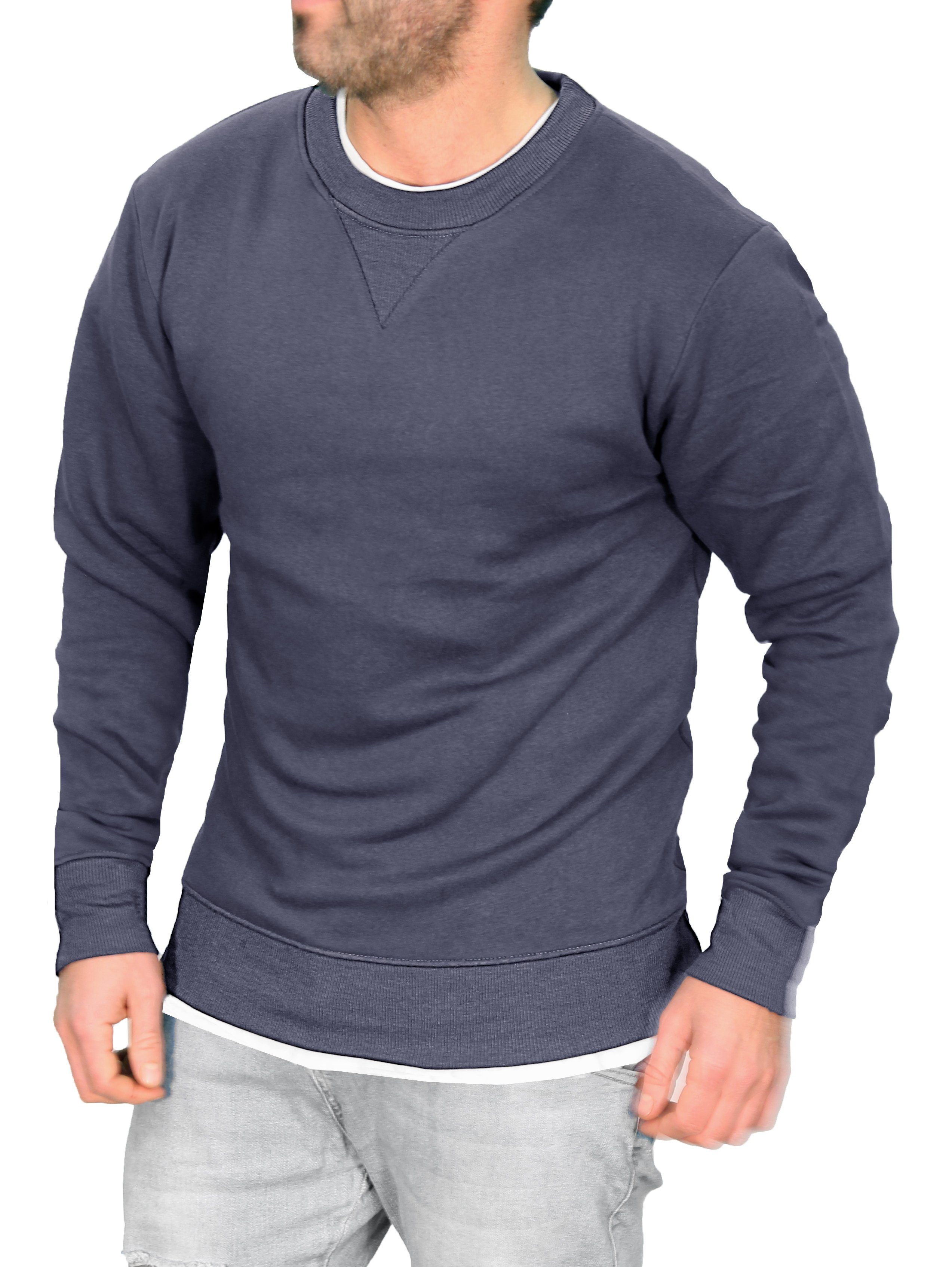 Rmk Rundhalspullover Herren Pullover Basic Langarmshirt Sweatshirt
