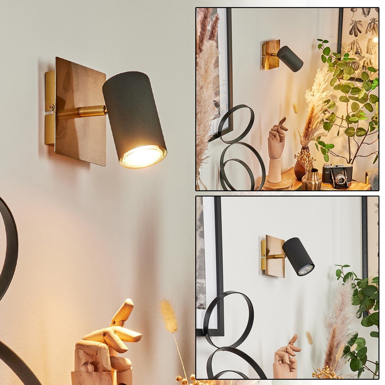 Hofstein Wandleuchte Godo Verstellbare Wandlampe Aus Metall In Gold