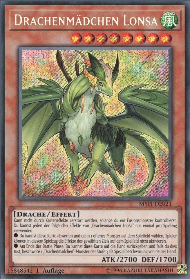 Recollectibles Sammelkarte Yugioh Karte Drachenmädchen Lonsa Deutsch