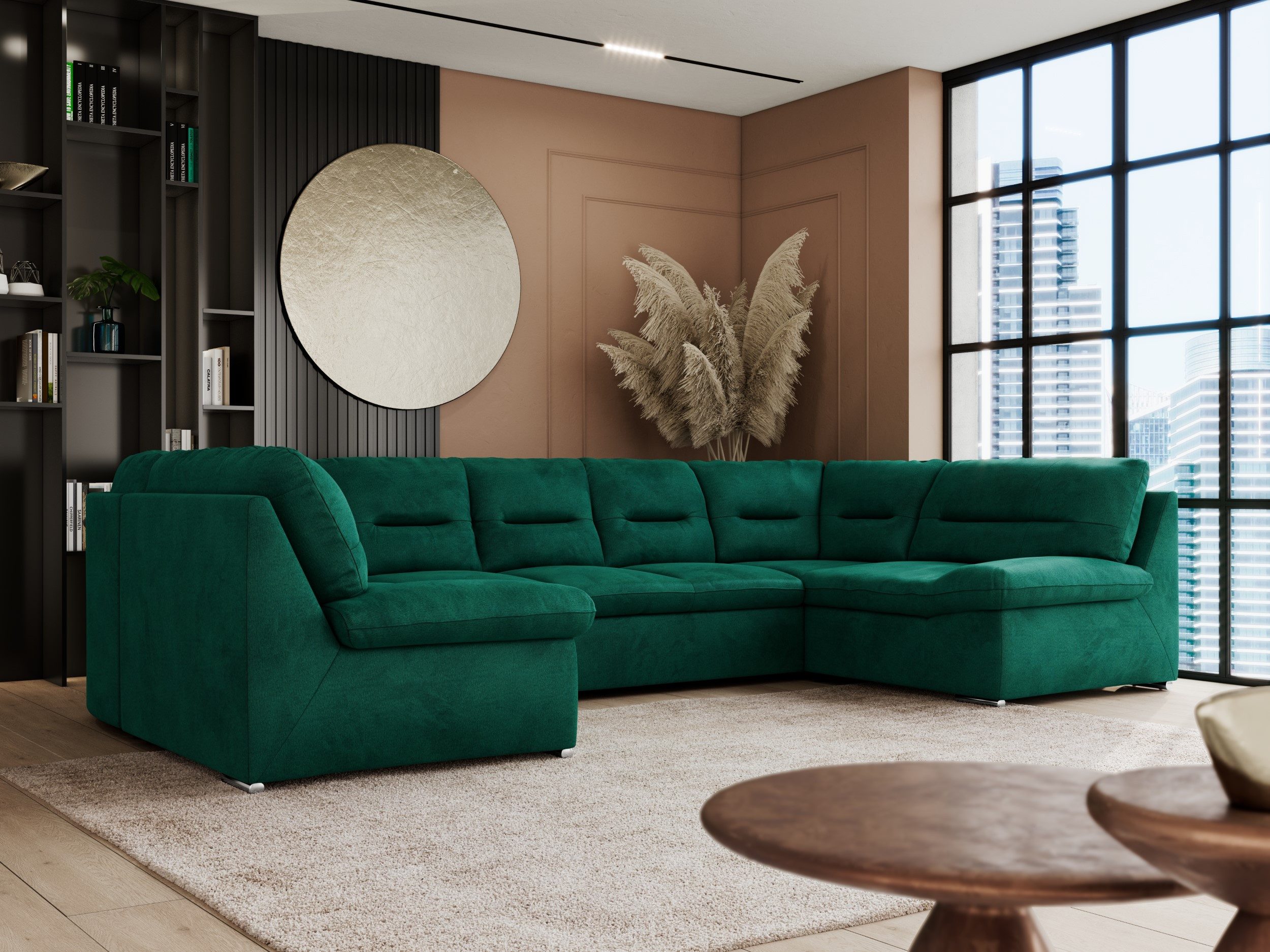 MKS MÖBEL Ecksofa COMODO U, Set, Sofa big XXL, Wellenfedern, Wohnlandschaft XXL, mit ...