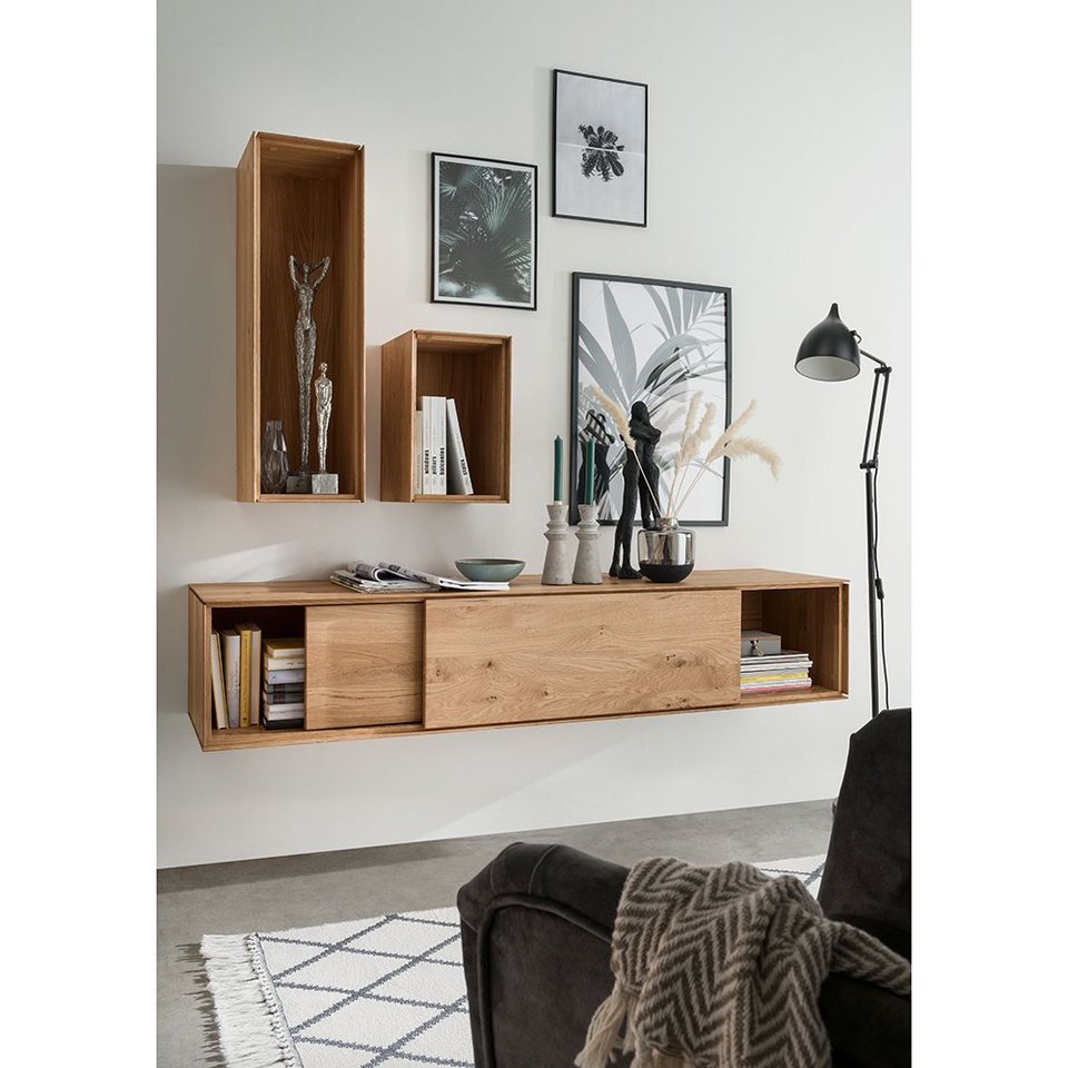 Lomadox Wohnwand Wyndham 69 3 St 3 Tlg Wildeiche Massiv Geölt