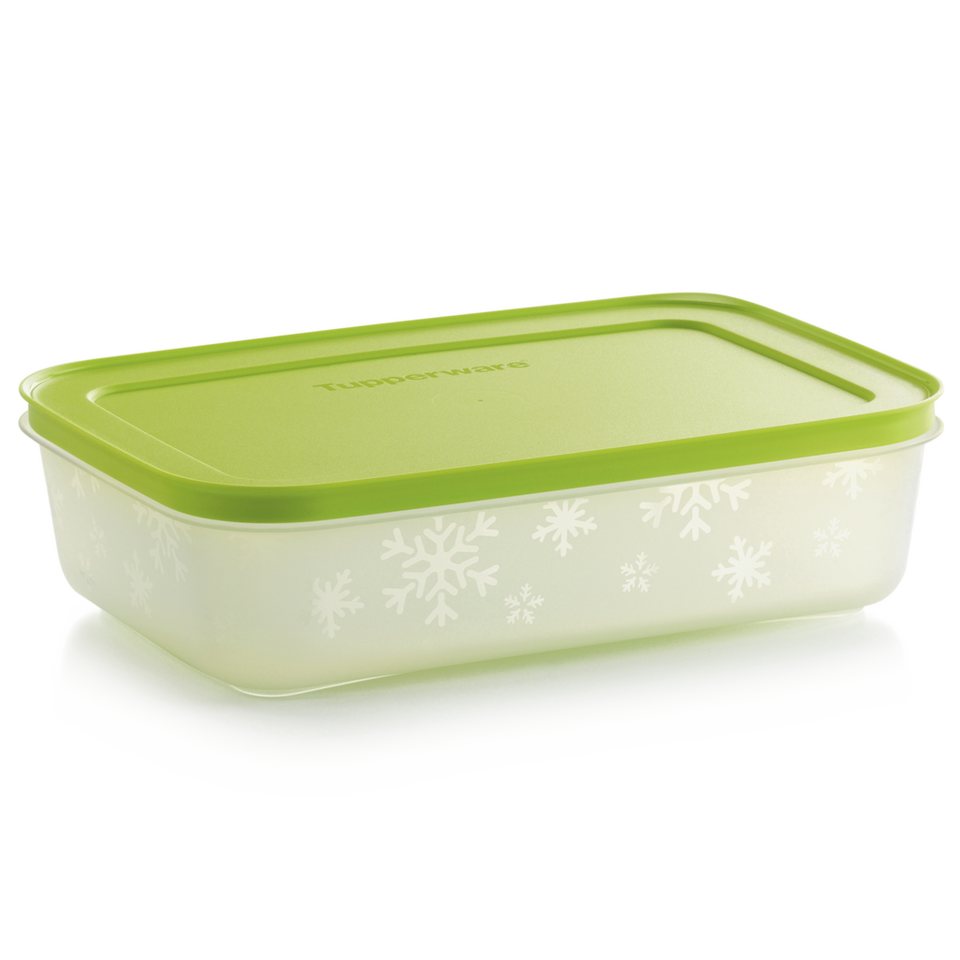 Tupperware Vorratsdose Tupperware Gefrier Behälter 1l Weiß Grün Flach