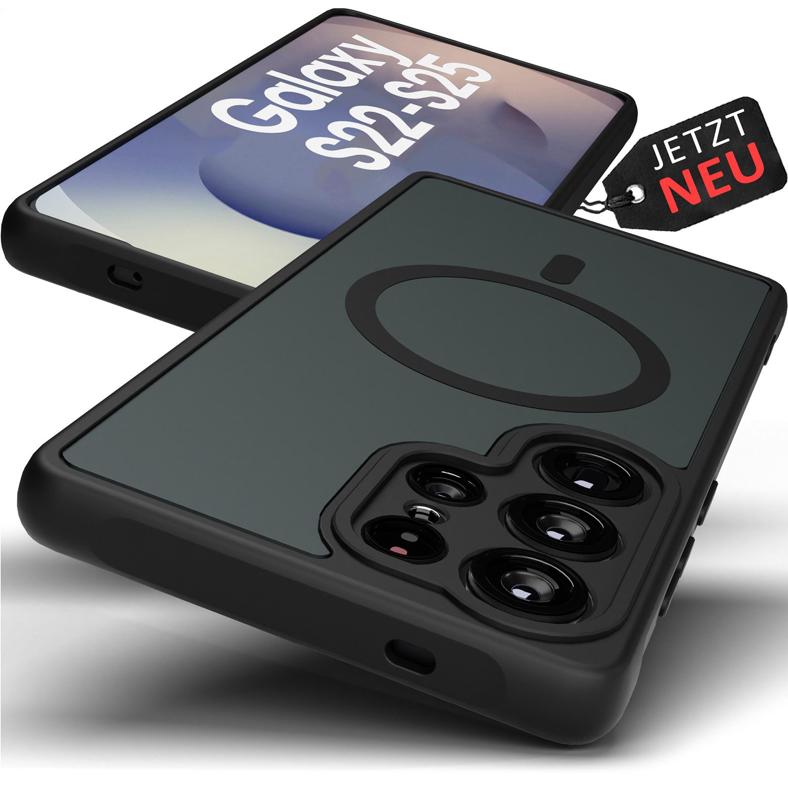 Greenhec Handyhülle Hülle Samsung S25 S24 S23 S22 Magsafe Case Schwarz