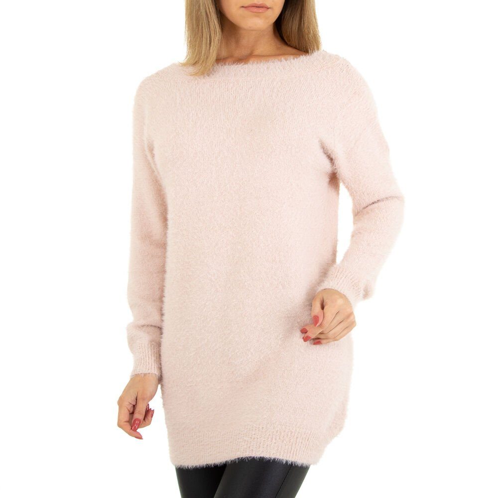Ital-Design Strickpullover Damen Freizeit Strickpullover in Pink