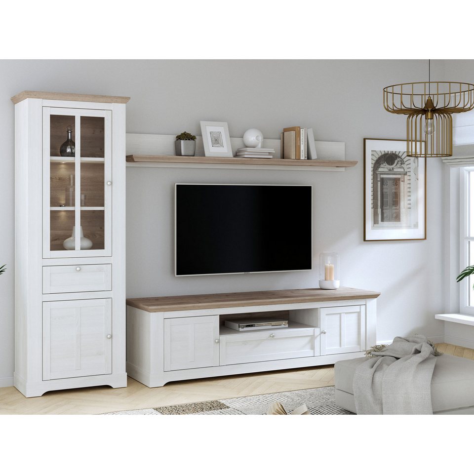 Expendio Wohnwand Iliano 21 Spar Set 3 St Schneeeiche Nelson Oak