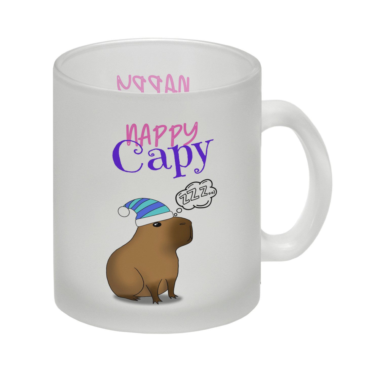 Speecheese Tasse Nappy Capy Glas Tasse Mit Müdem Capybara