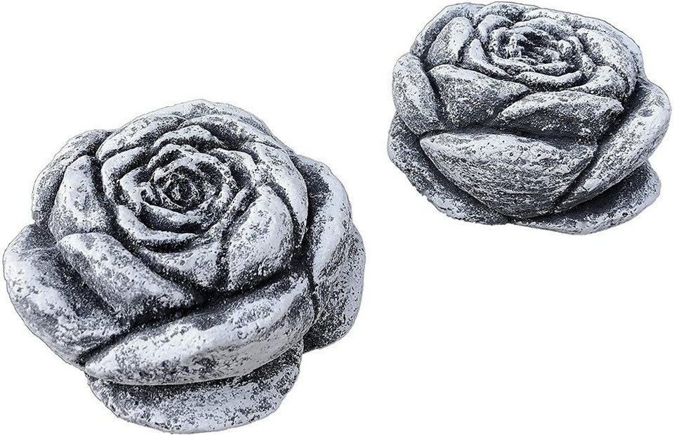 Stone And Style Gartenfigur Steinfigur 2er Set Steinblüte Blüte Mittel
