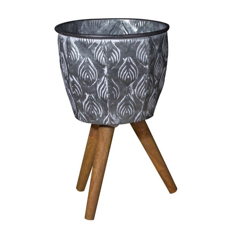 Colourliving Pflanzkübel Pflanztopf Zinktopf Ovum Tripot Old Grey 245