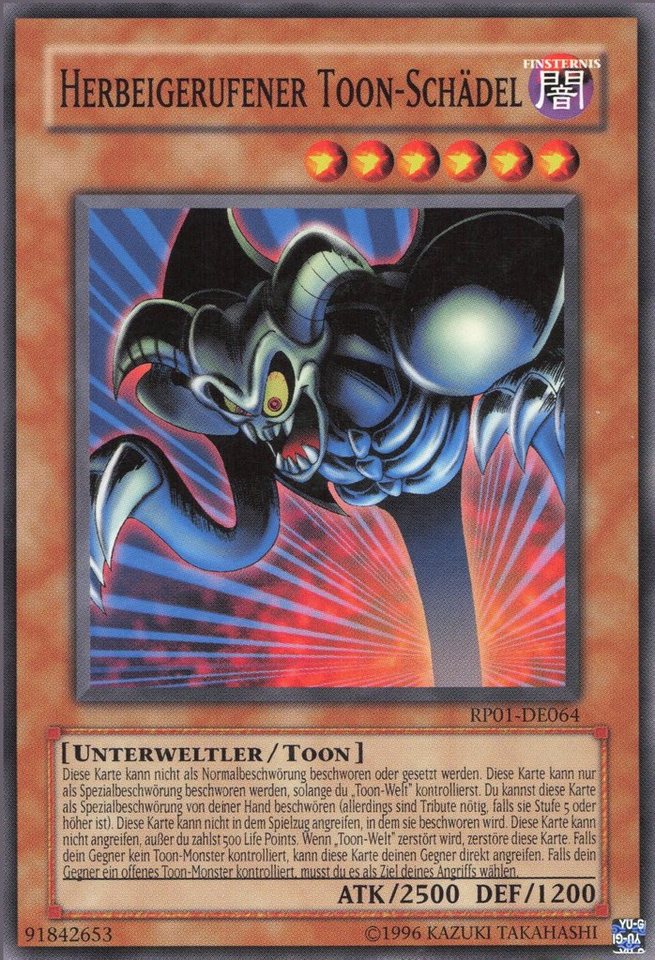 Recollectibles Sammelkarte Yugioh Karte Herbeigerufener Toon Schädel