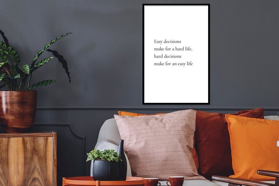 Muchowow Poster Sprichwörter Motivation Schwere Entscheidungen