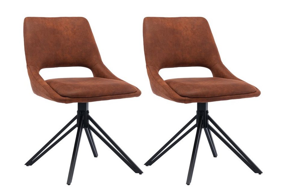 Byliving Esszimmerstuhl Esma 2er Set 360° Drehbare Sitzschale Beine