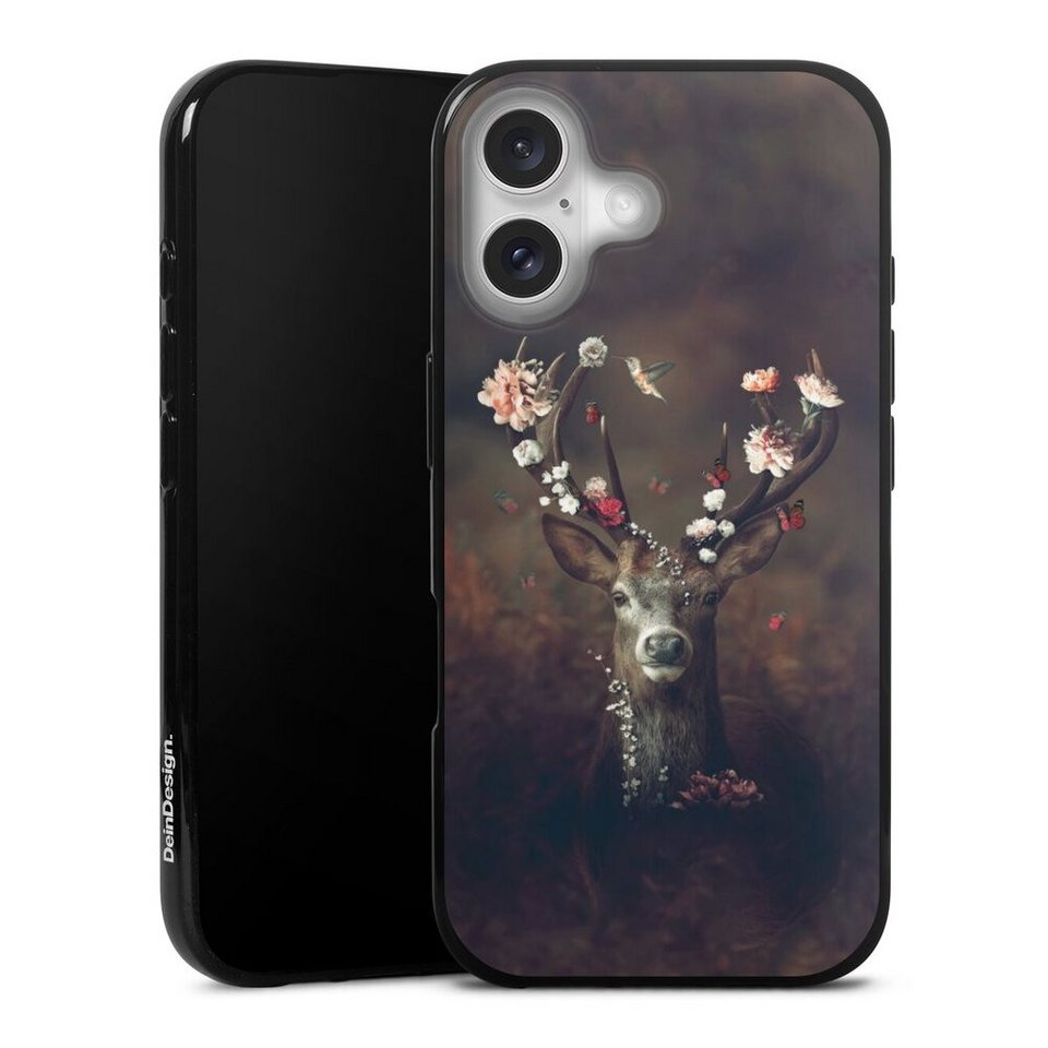 Deindesign Handyhülle Rehe Rentier Blumen Fauna Flora Deer Apple