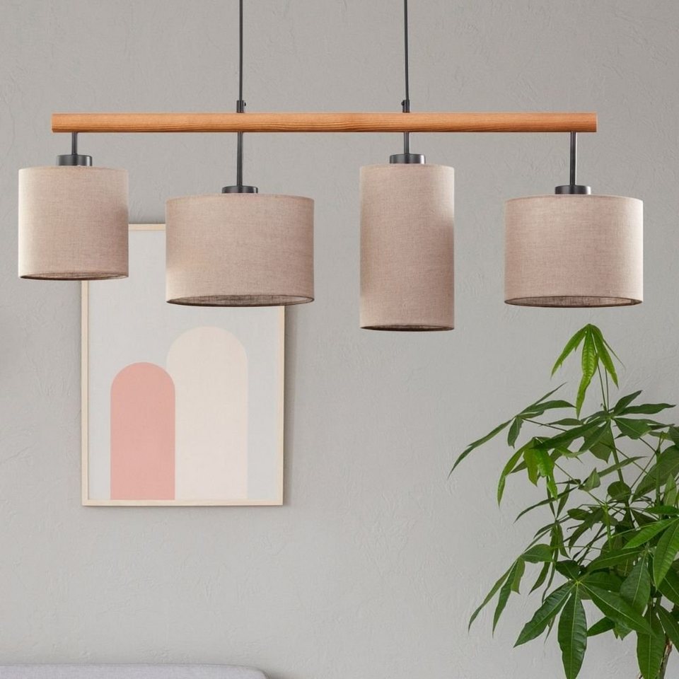 Famlights Hängeleuchte Pendelleuchte Jana In Beige Und Schwarz E27 4