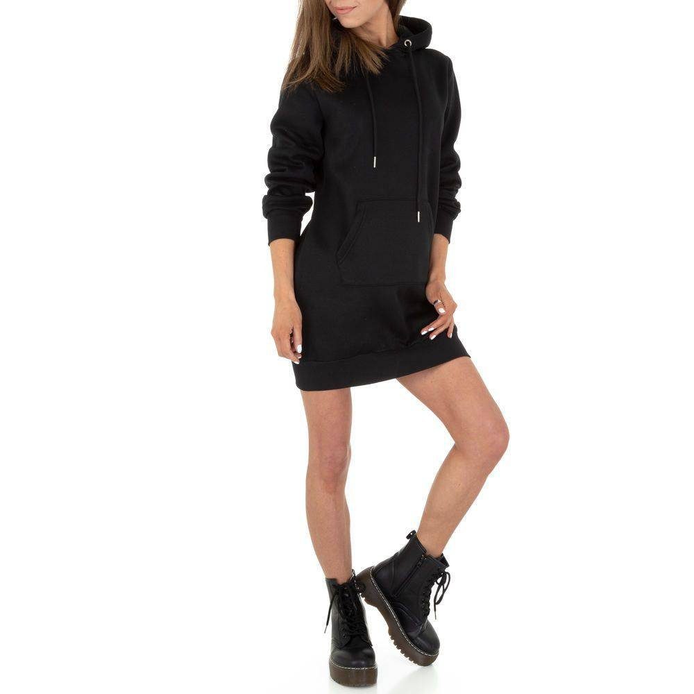 Ital Design Bleistiftkleid Damen Freizeit Kapuze Stretch Fleece