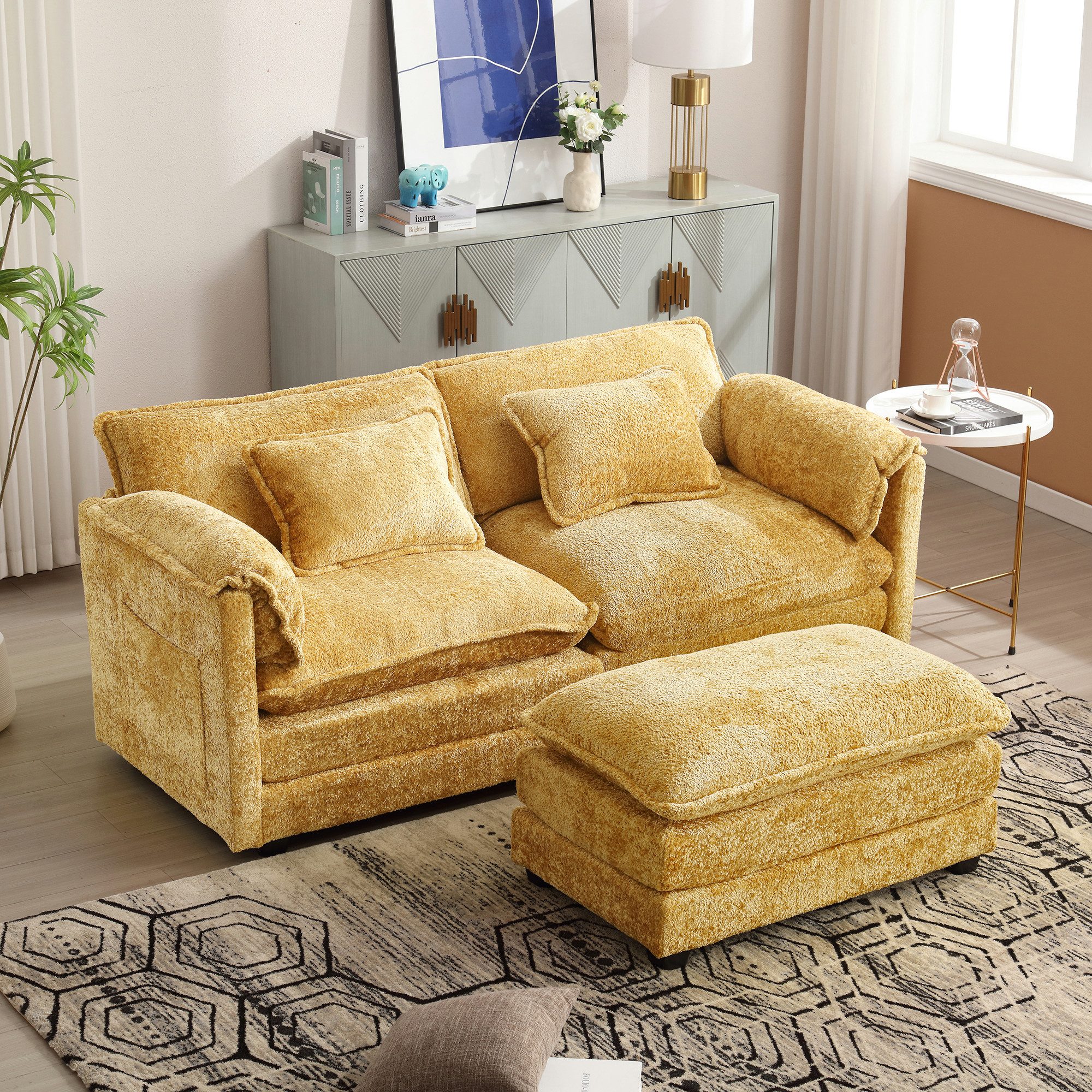 Hauss Spole Schlafsofa Ecksofa Polstersofa Mit Fußstütze Seitlichen