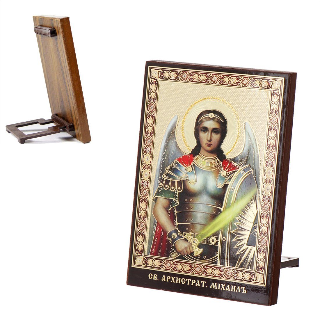 NKlaus Bild Ikone Erzengel Michael Holz 8x6 Икона Архангел Михаил 1355, Religion