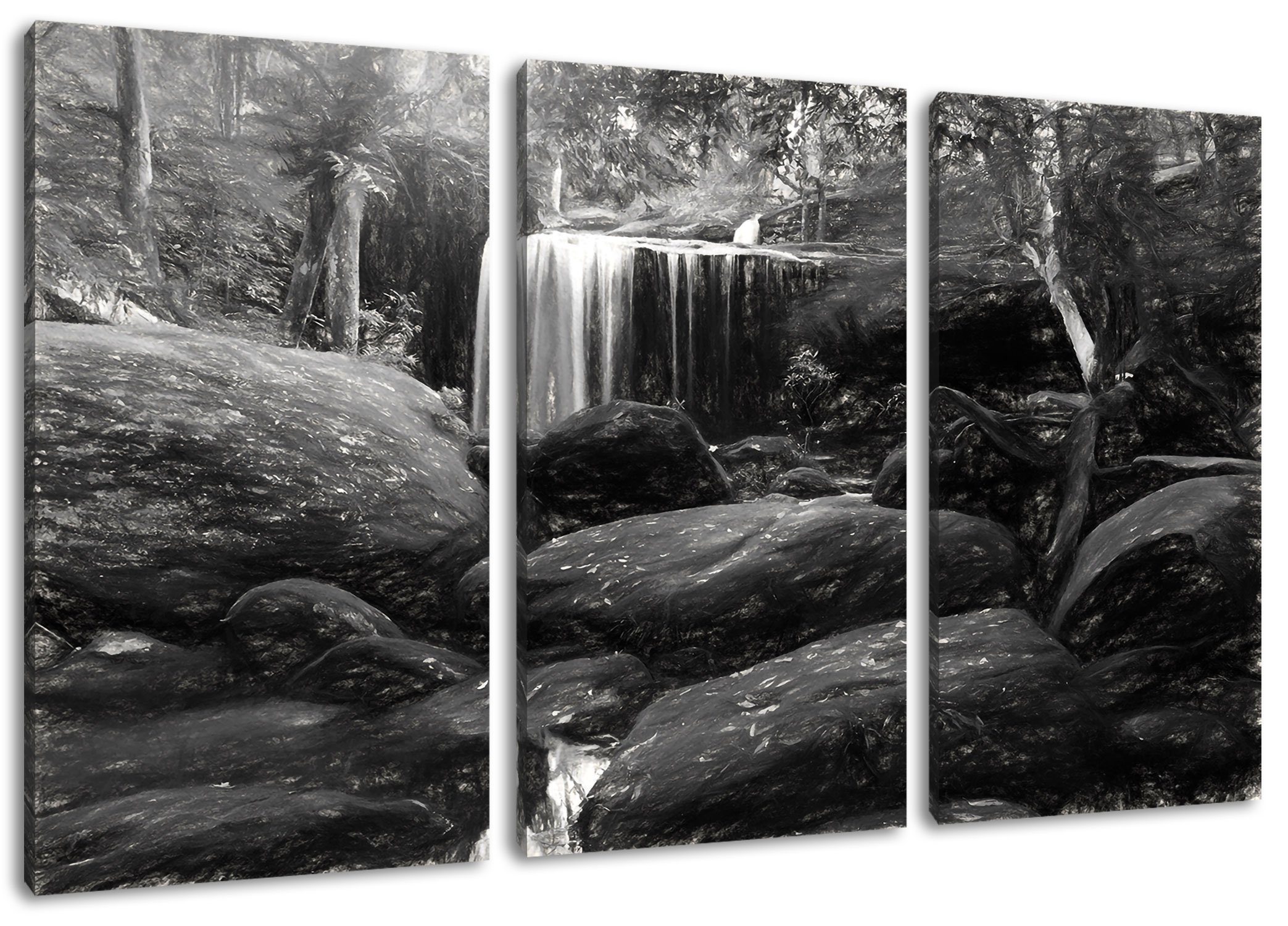 Pixxprint Leinwandbild Regenwald in Thailand, Regenwald in Thailand 3Teiler (120x80cm) (1 St ...