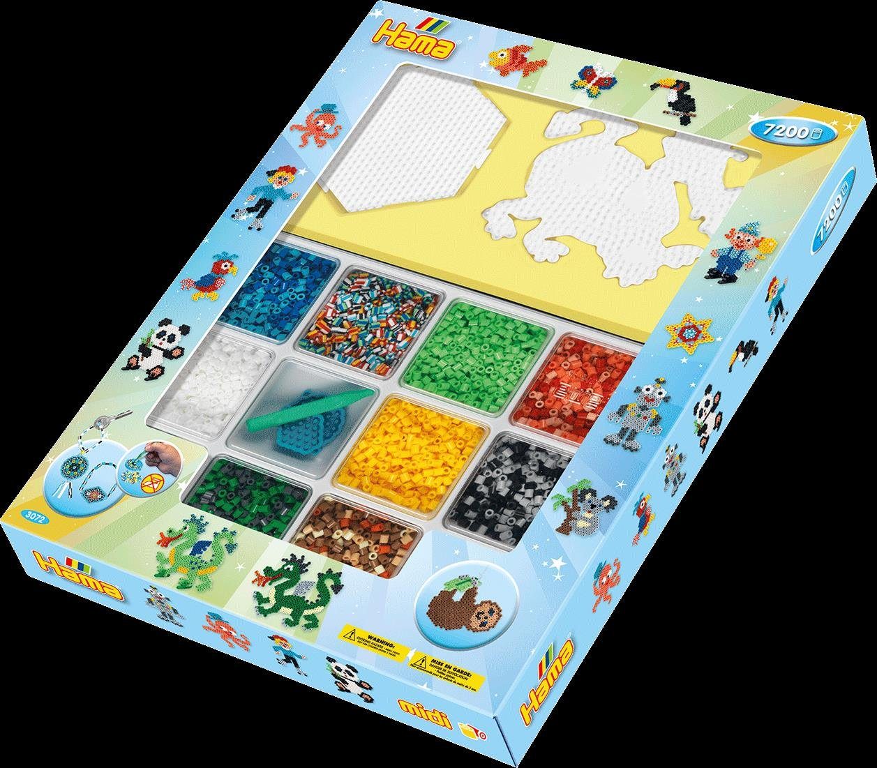 Hama Perlen Bügelperlen Midi Geschenkpackung, ca.7200 Bügelperlen ...
