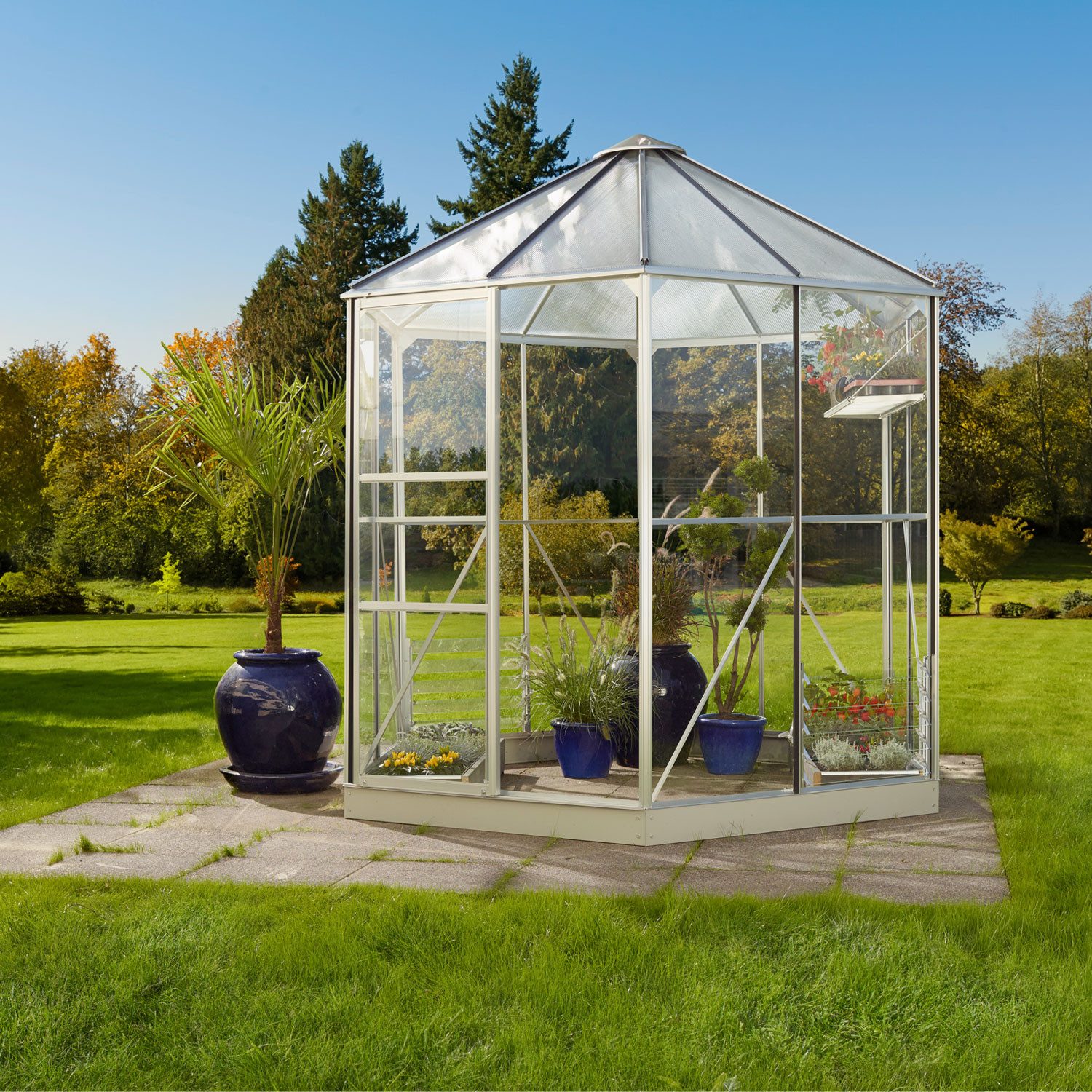 Vitavia Gewächshaus Vitavia Gewächshaus-Pavillon "Hera 4500" inkl. Stahlfundament ...