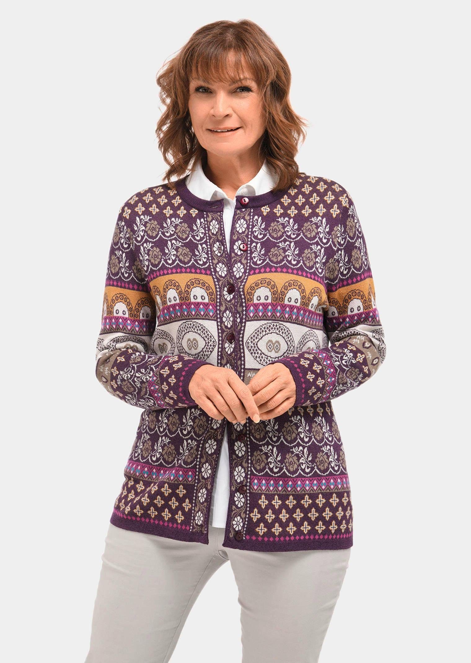 Goldner Strickjacke Strickjacke Mit Aufwändiger Strickstruktur Hoher