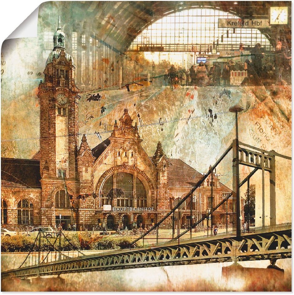 Artland Wandbild Krefeld Skyline Abstrakte Collage Gebäude 1 St