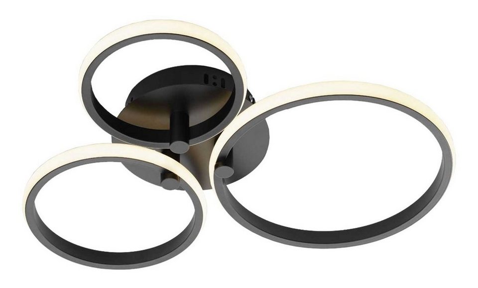 Casa Nova Led Deckenleuchte Circles Schwarz Matt Metall B 40 Cm X T