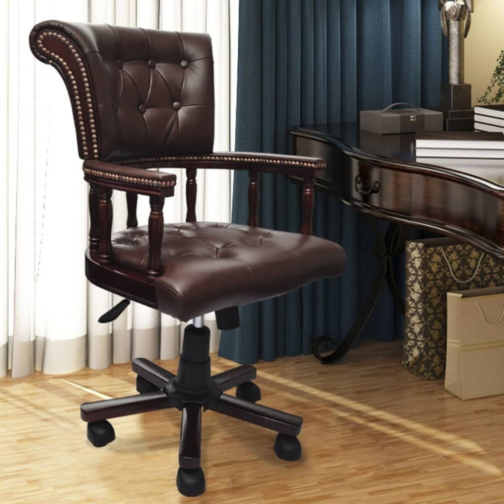 Möbelando Bürostuhl Putlitz I Aus Leder In Braun Abmessungen Bht
