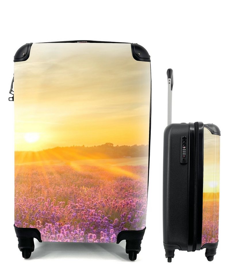 Muchowow Handgepäckkoffer Lavendel Sonnenuntergang Bäume Lila