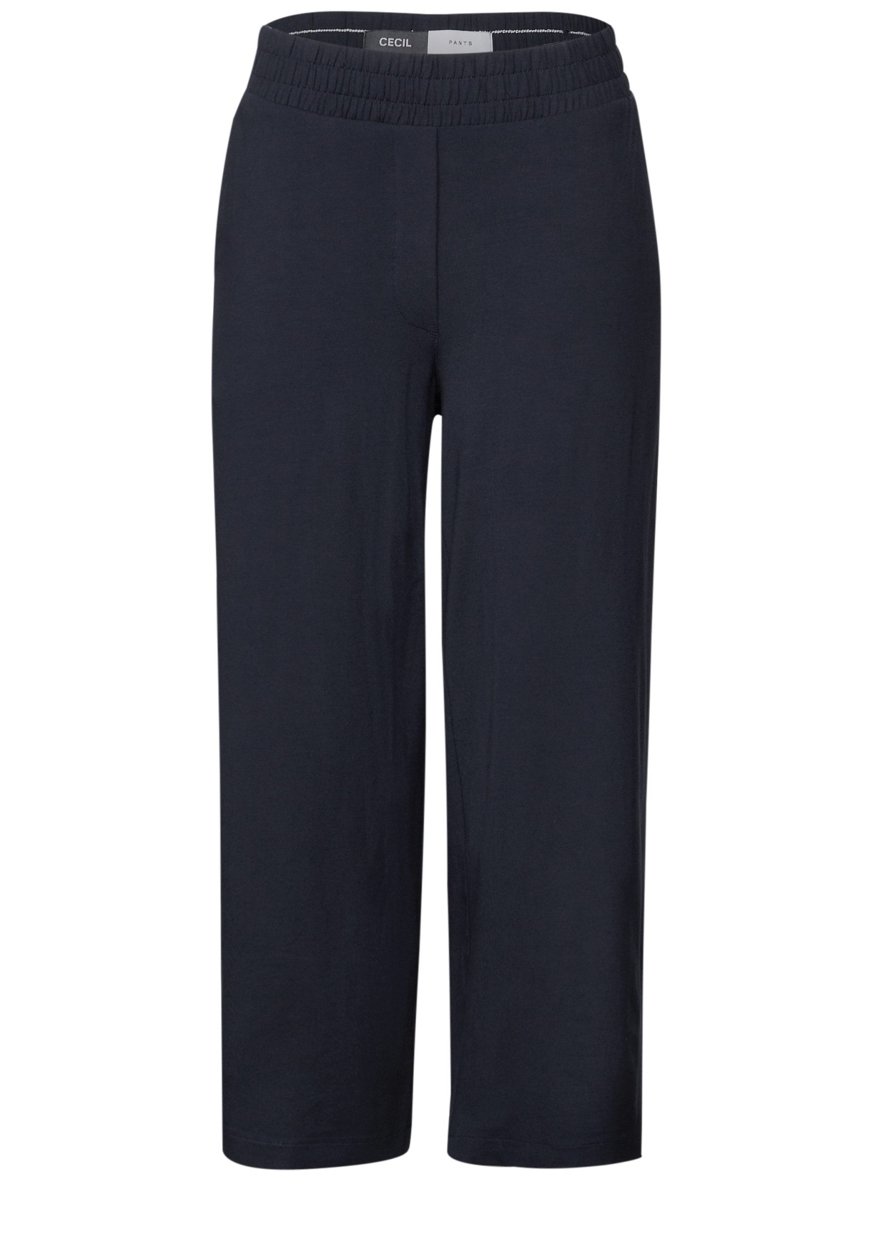 CECIL Chinos EOS_Style Neele Wideleg Jersey universal blue, Chino-Hose