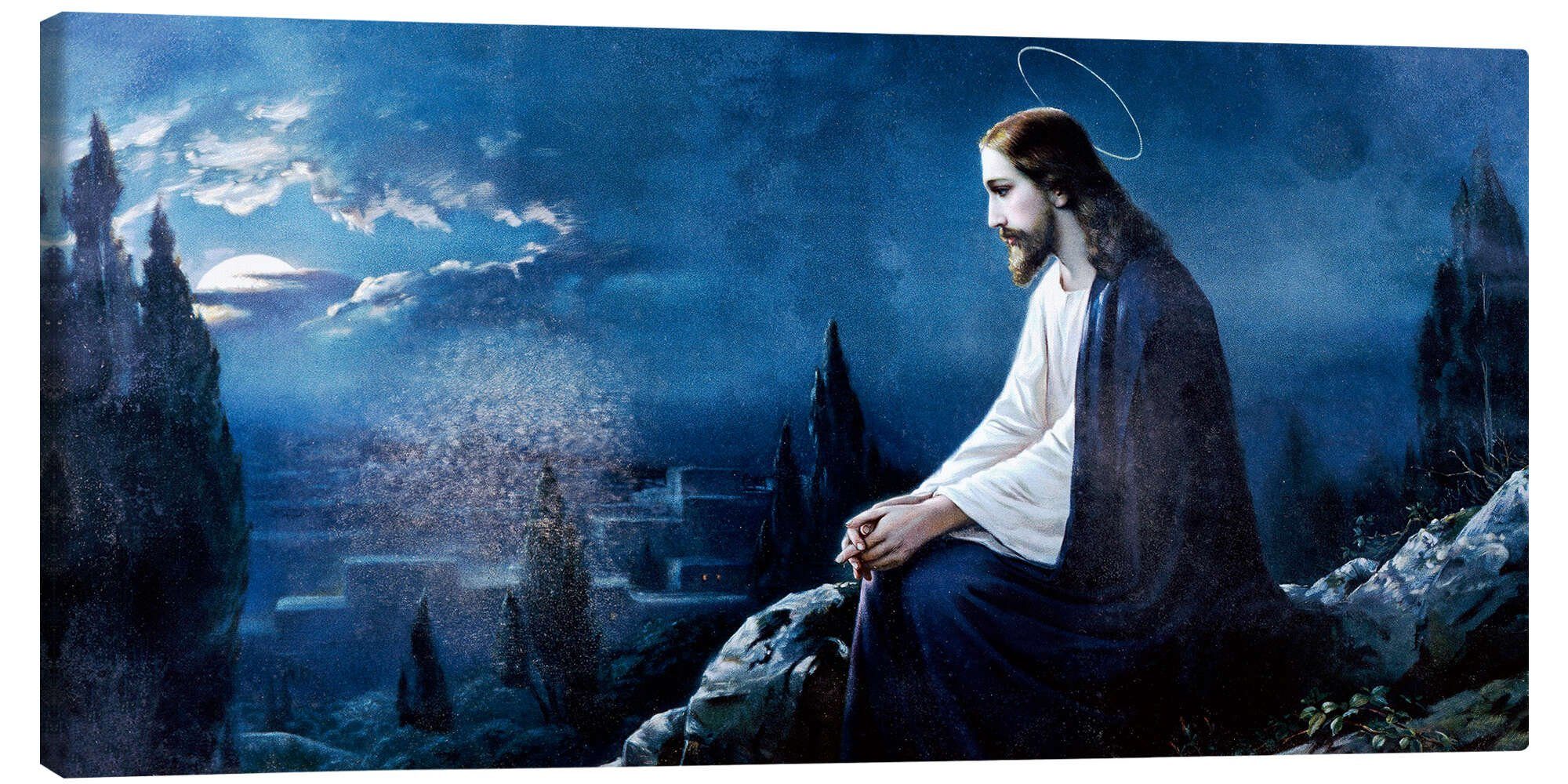 Posterlounge Leinwandbild Imagebroker Jesus Auf Dem Ölberg Sitzend